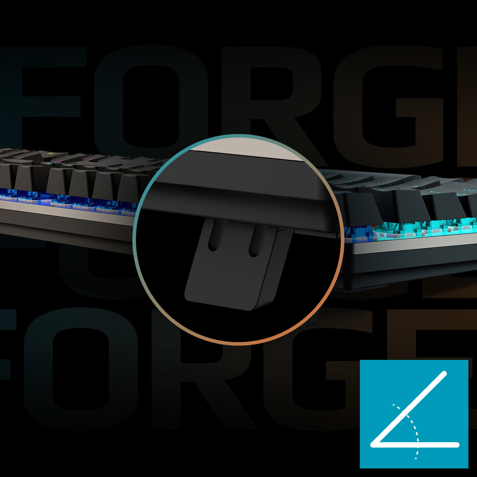 MSI Forge GK310 Mechanical Gaming Keyboard w/ Magnetic Cover - Hot Swappable Mechanical Red ...